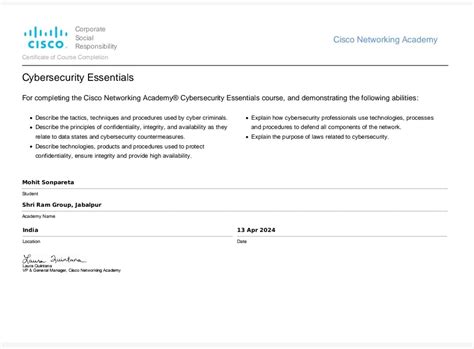 Mohit Sonpareta On Linkedin Cisco Networking Academy Corporate Social