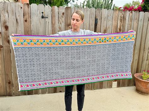 Shipibo Mesa Cloth 61 X 26 Embroidered Shamanic Altar Cloth Wrap