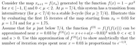 solved consider the map xn 1 f xn generated by the function