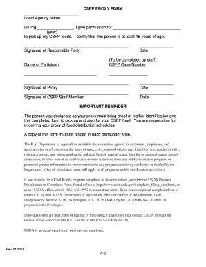 Fillable Online Dcf Ks CSFP Proxy Form Proxy CSFP Applicant Dcf Ks