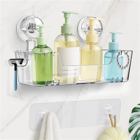 Oamwrae Shower Caddy Suction Cup No Drilling Self Adhesive Bathroom