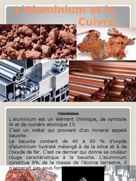 Aluminium Et Cuivre Propriétés Et Usages Pdf Cuivre Aluminium
