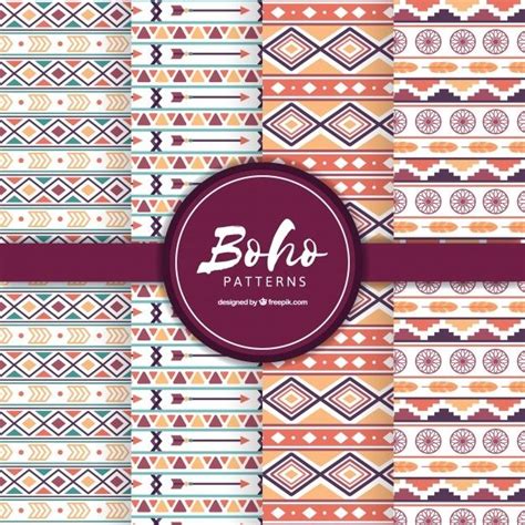 Decorative Pattern In Boho Style Free Vector Стиль бохо