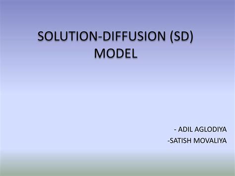 Solution Diffusion Model In Membrane Technology Pptx