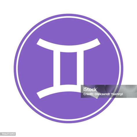 쌍둥이 자리 아이콘입니다 벡터 점성술 별자리 기호입니다 조디악 기호입니다 공기 요소입니다 스티커 벡터 일러스트 레이 션 흰색 배경에 고립입니다 개념에 대한 스톡 벡터 아트