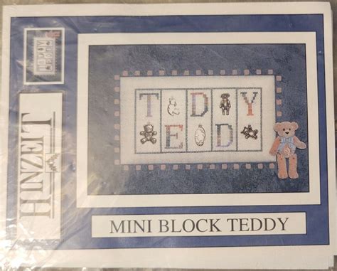 Hinzeit Mini Block Teddy Cross Stitch Pattern Embellishments Not