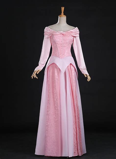Pink Women Princess Sleeping Beauty Cosplay Dress Adult Evening Party