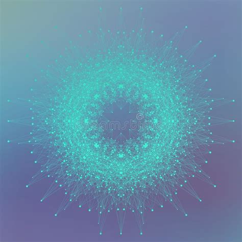 Fractal Element With Connected Lines And Dots Big Data Complex Stock Illustration