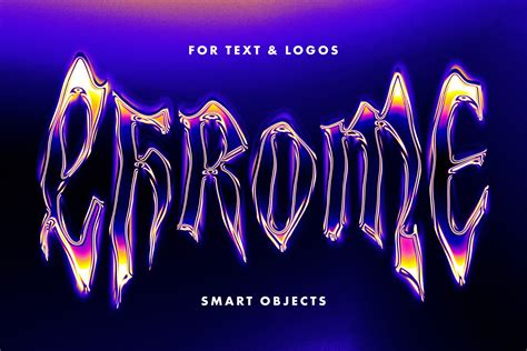 distorted chrome text effect masterbundles