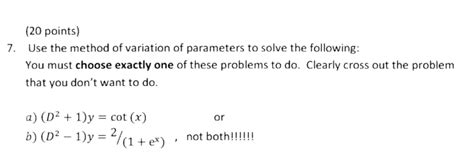 Solved Points Use The Method Of Variation Of Chegg