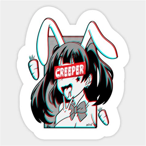 Creeper Waifu Bunny Waifu Sticker Teepublic