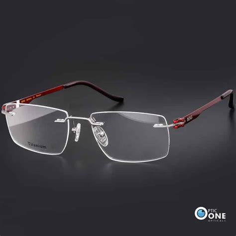 Affordable Lightweight Titanium Rimless Glasses With Free Lens Red