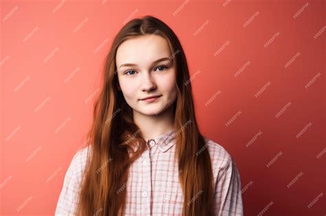 Premium Ai Image Portrait Of A Teenage Girl Standing In Front Of