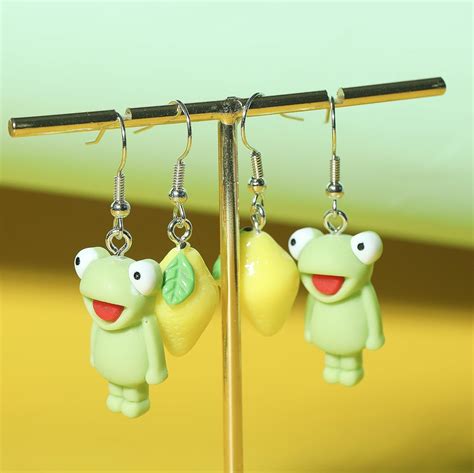 Boucle Doreille Femme 20 Pairs Funny Earrings Set Gummy Bear Duck