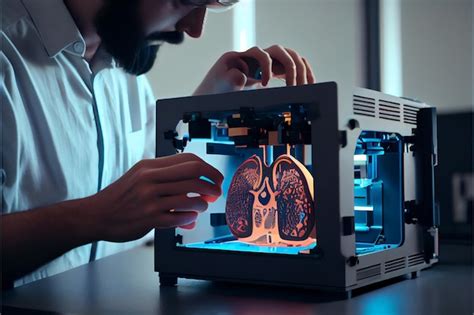 Premium Photo Medical Engineer Using 3d Printer For Liver Printed