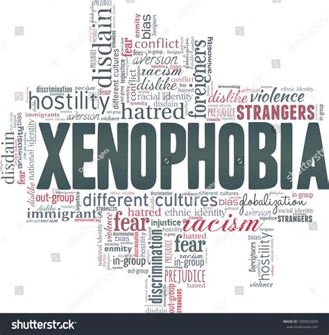 Xenophobia Vector Illustration Word Cloud Isolated Stock Vector