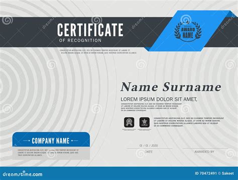 Certificate Frame Design Template Layout Template In A4 Size Cartoon