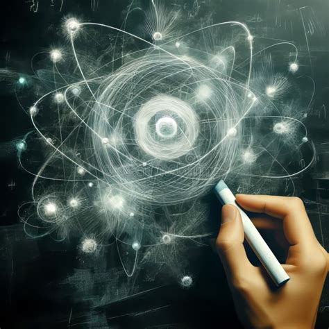 Chalk Drawing Of Atom Stock Illustration Illustration Of Complex 308350050