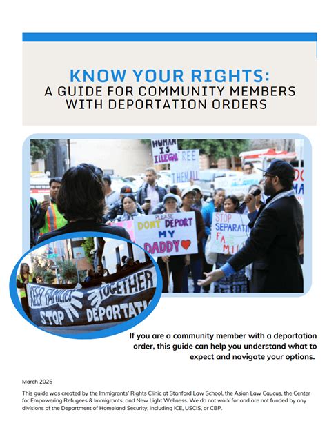 Know Your Rights A Guide For Community Members With Deportation Orders