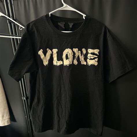 Black And Cream Boneskeleton Vlone Tee Mens Size L Depop