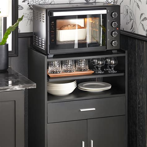 Sobuy Buffet Armoire Micro Onde à Roulettes Desserte Meuble De