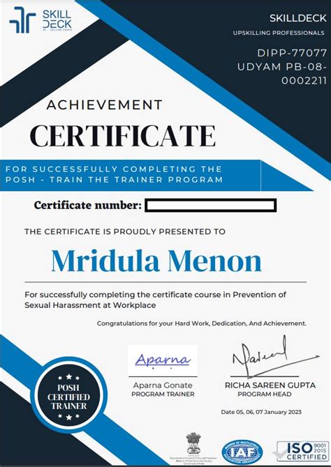 Mridula Menon On Linkedin I Am A Certified Posh Trainer My Heartfelt