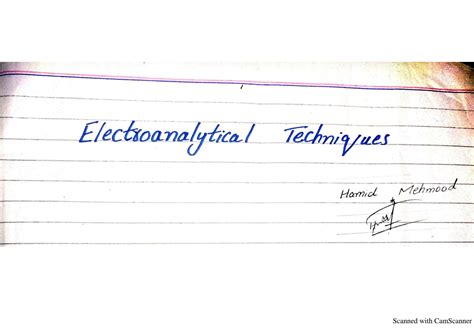 Solution Electro Analytical Techniques Studypool