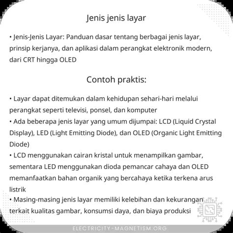 Jenis Jenis Layar Electricity Magnetism
