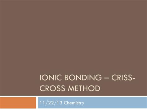 Ppt Ionic Bonding Criss Cross Method Powerpoint Presentation Free