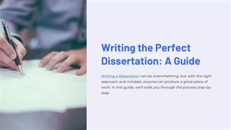 Ppt Writing The Perfect Dissertation A Guide Powerpoint Presentation