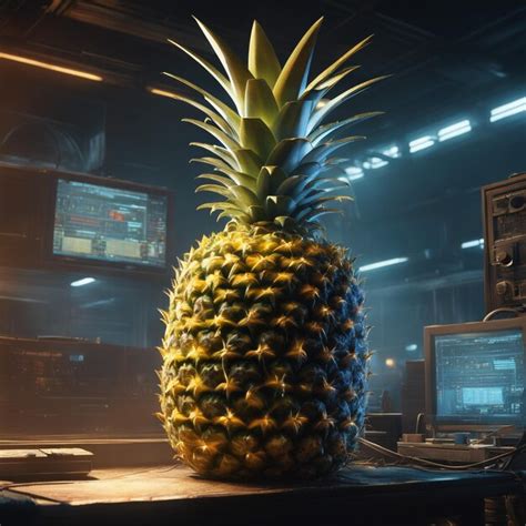 Premium Ai Image Creative Pineapple Consept