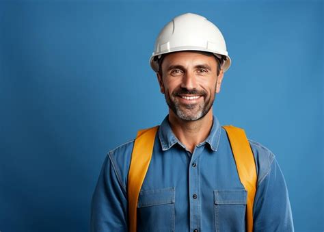 Premium Photo Isolated Plasterer On Yellow Background