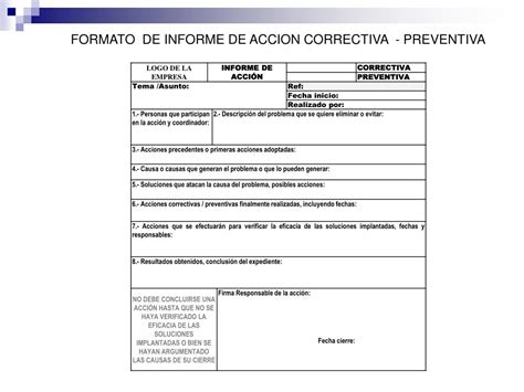 Ppt Acciones Correctivas Y Acciones Preventivas Powerpoint