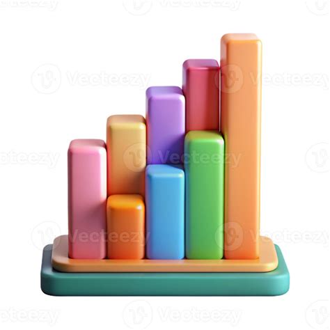 Stunning Artistic Data Visualization Chart Bar Graph Blue Cutout High