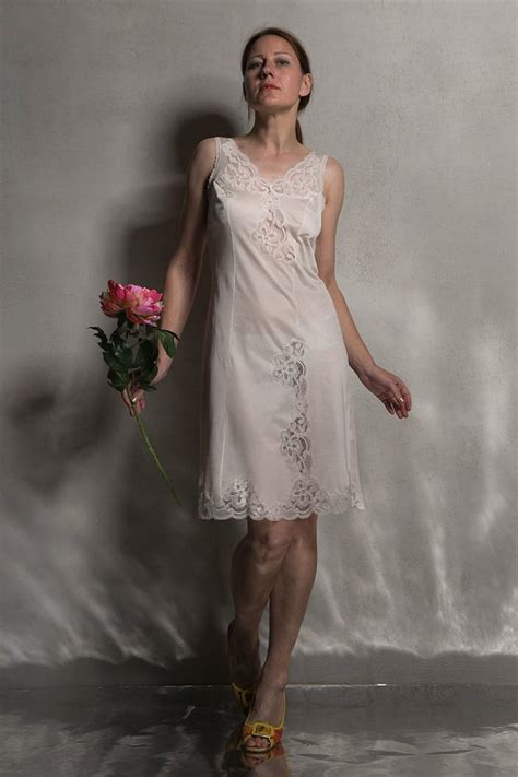 Elegant Women Wearing Lace Slips Whkrq