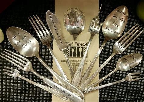 Hand Stamped Silver Plated Flatware Etsy