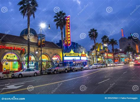 Hollywood Blvd Sign Night
