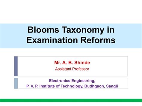 Blooms Taxonomy In Engineering Education Ppsx