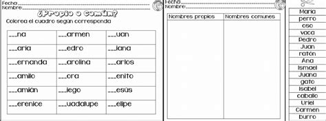 Magnificas Actividades Para Enseñar Y Aprender El Nombre Propio Y Común