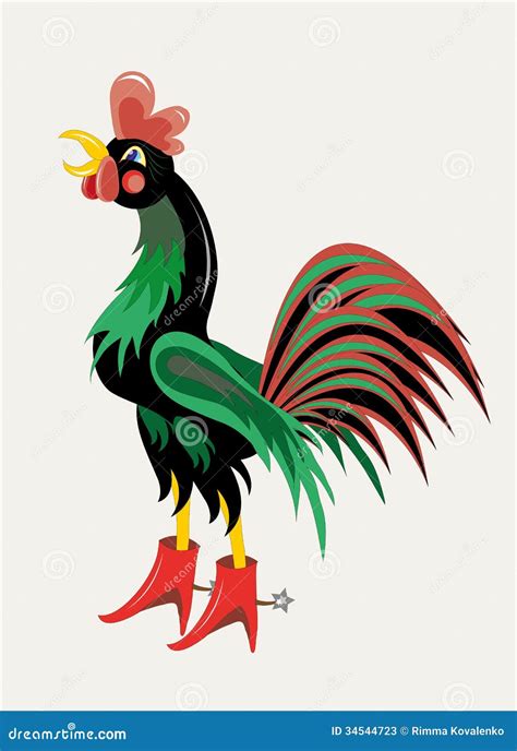 Black Rooster Cartoon Vector 34544723