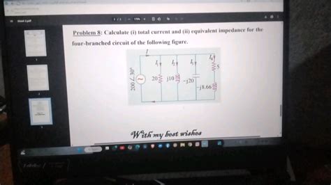 Problem 8 Calculate I Total Current And Ii Equivalent Impedance For