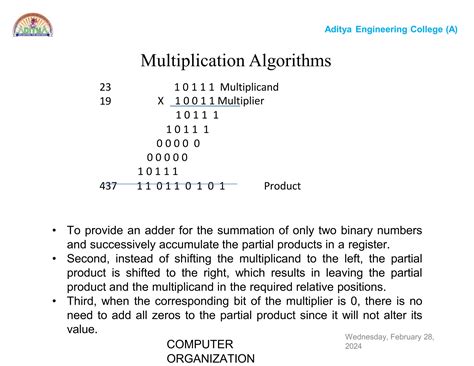Computer Organization Algorithms Like Addition And Subtraction And Multiplication Pptx