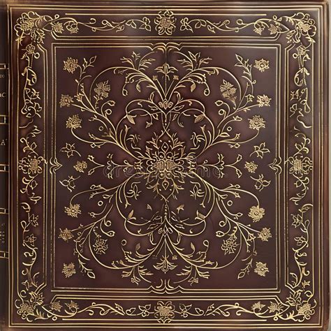 Elegant Floral Design On Antique Book Cover Stock Illustration