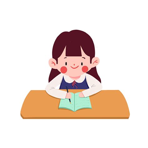 写作业的小女孩