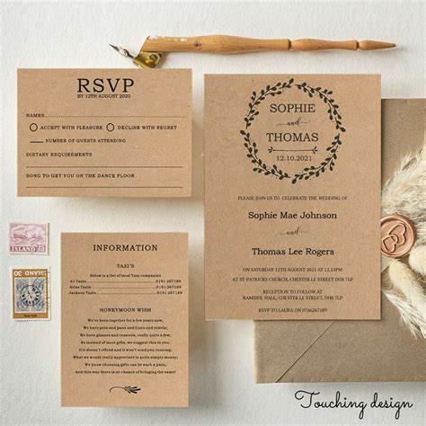 Wedding Invitations With Rsvp Cards 60 Photos