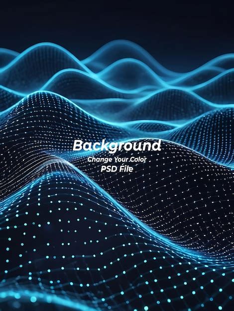 Premium Psd Psd Abstract Blue Interweaving Of Colored Dots And Lines