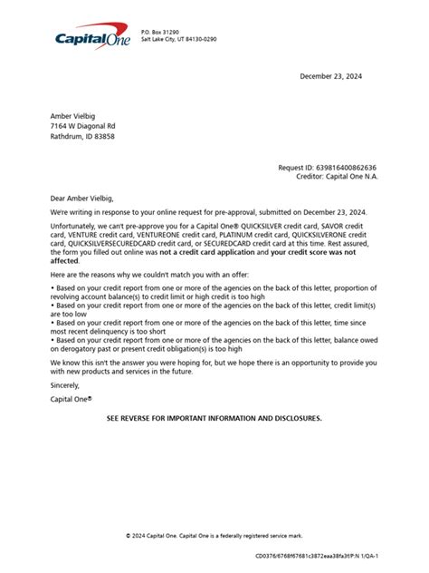 Adverse Action Letter Pdf Credit History Credit Bureau