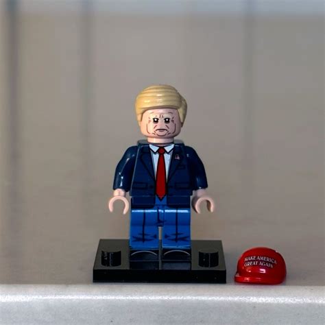 Brand New President Donald Trump Lego Minifigure With Maga Hat U S