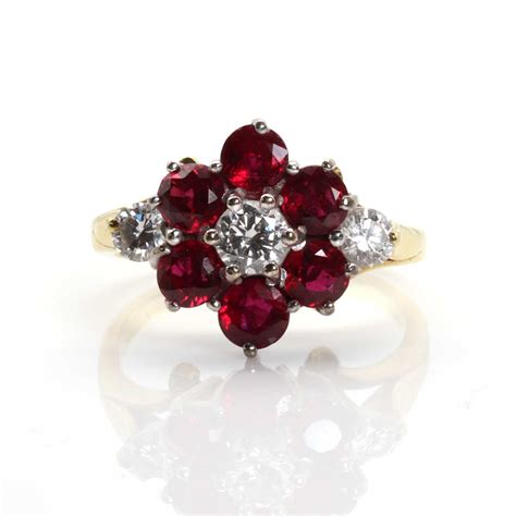 Lot 391 A Diamond And Ruby Cluster Ring