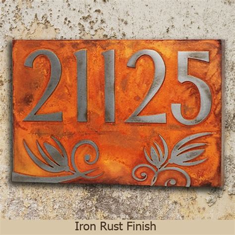 Flowers On A Rectangle Plaque Plaque Address Numbers Sign Rectangle